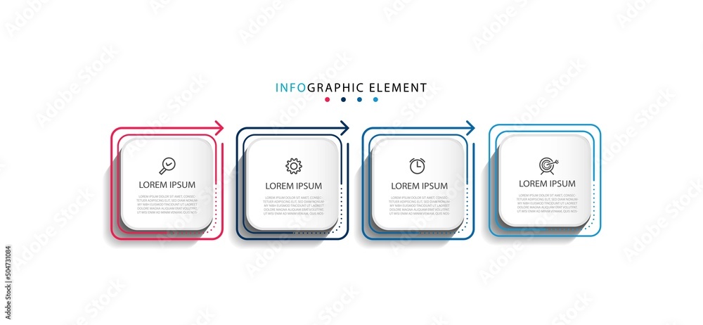 Infographic vector design template with icons and 4 options or steps ...
