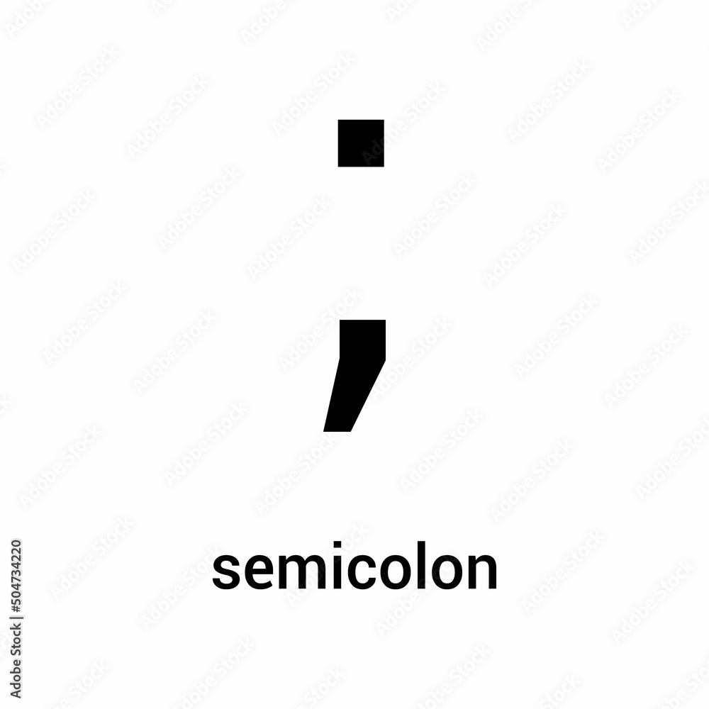 Semicolon in English grammar vector illustration Stock Vector | Adobe Stock