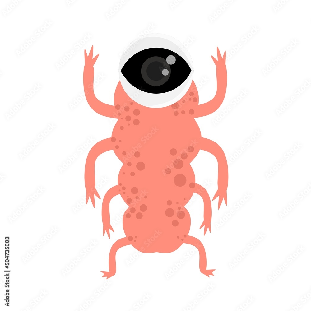 Tardigrade wear astronaut helmets. Cartoon vector illustration. Stock ...