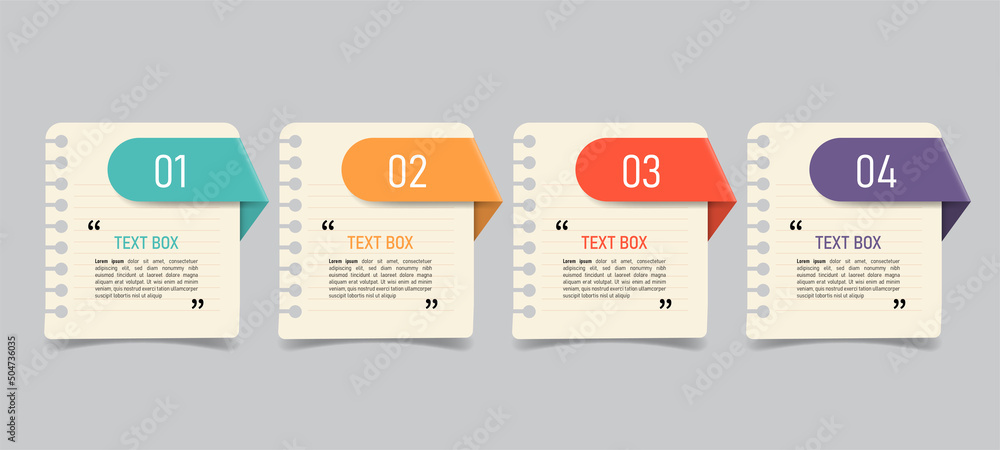 Text box design with note papers. Stock Vector | Adobe Stock
