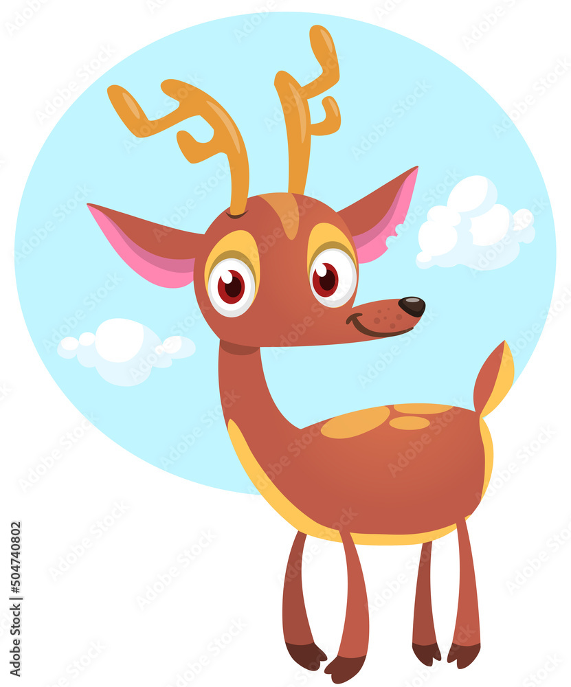 Cartoon deer character illustration. Vector isolated Stock Vector ...