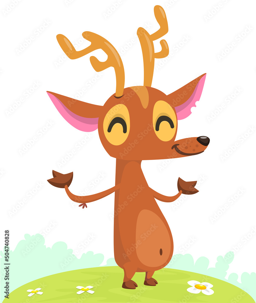 Cartoon deer character illustration. Vector isolated Stock Vector ...