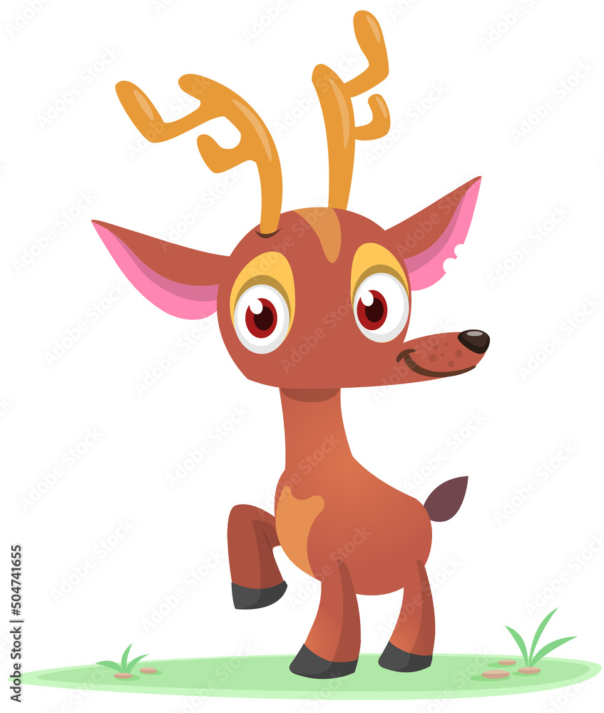 Cartoon deer character illustration. Vector isolated Stock Vector ...