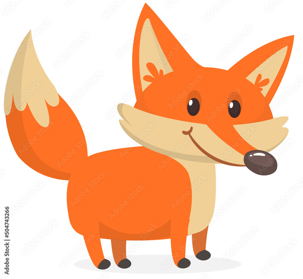 Cute cartoon fox character. Vector illustration isolated Stock Vector ...