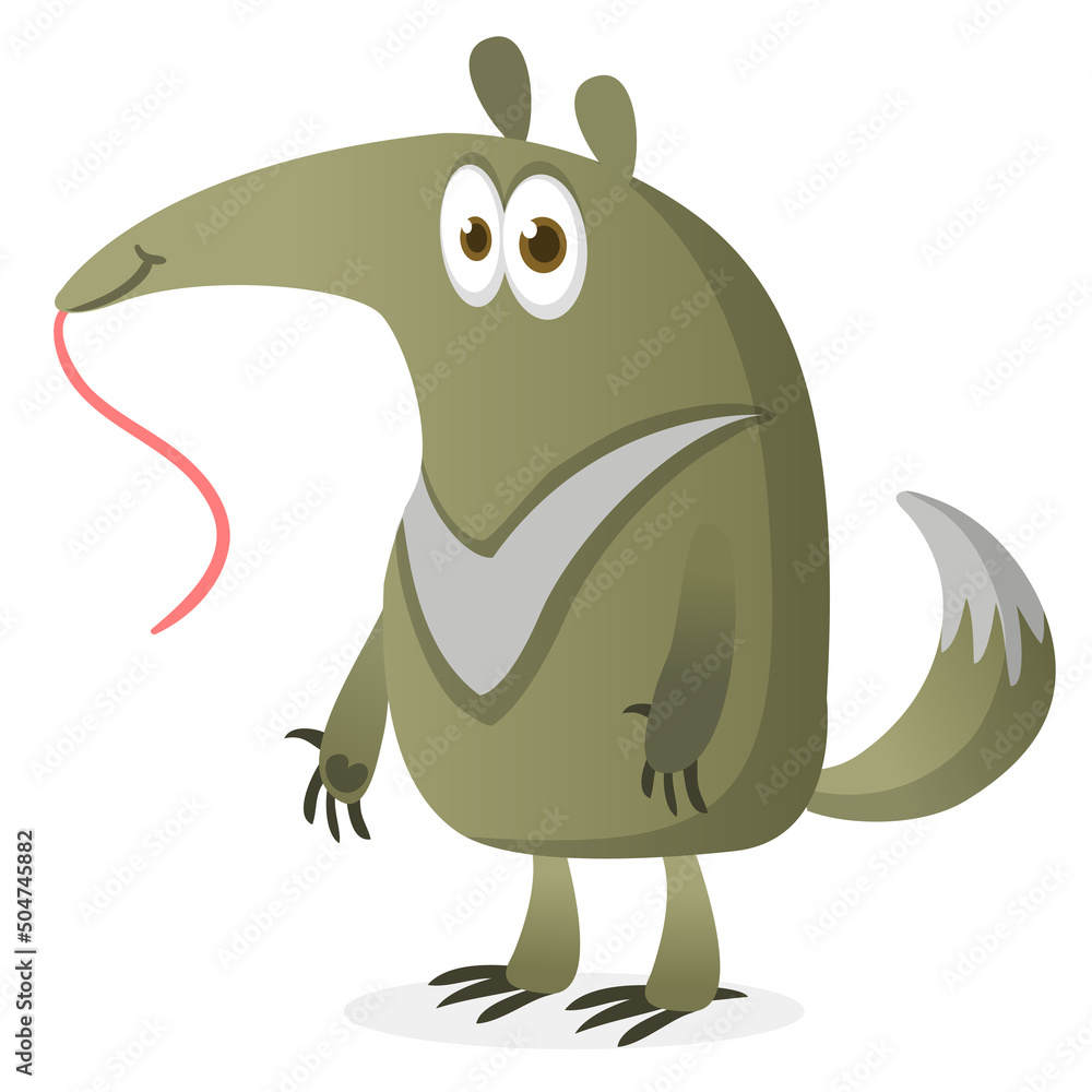 Cartoon anteater animal illustration. Vector design Stock Vector ...