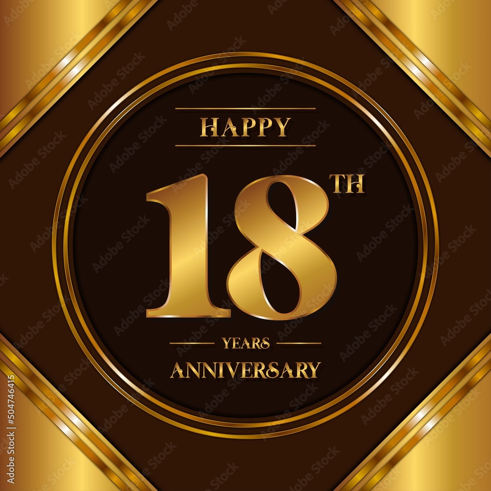 18 Years Anniversary logotype. Anniversary celebration template design ...