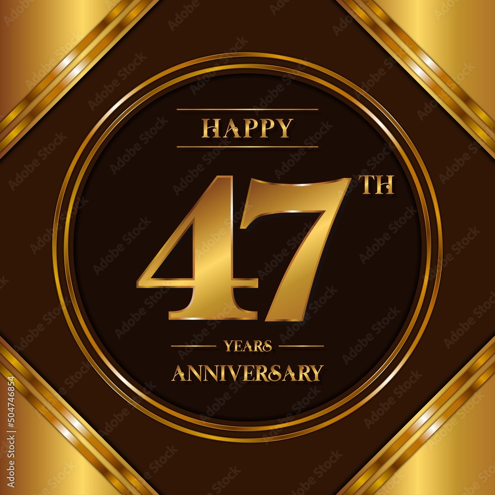 47 Years Anniversary logotype. Anniversary celebration template design ...