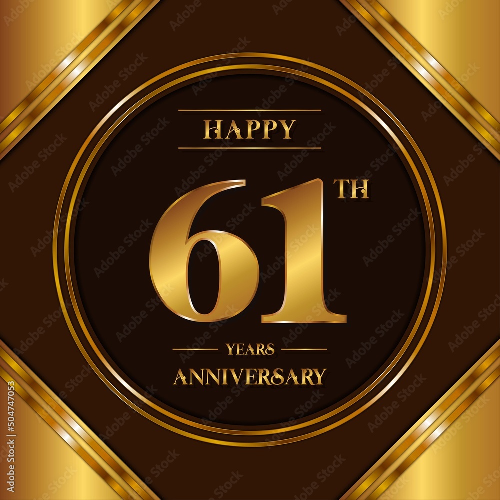 61 Years Anniversary logotype. Anniversary celebration template design ...