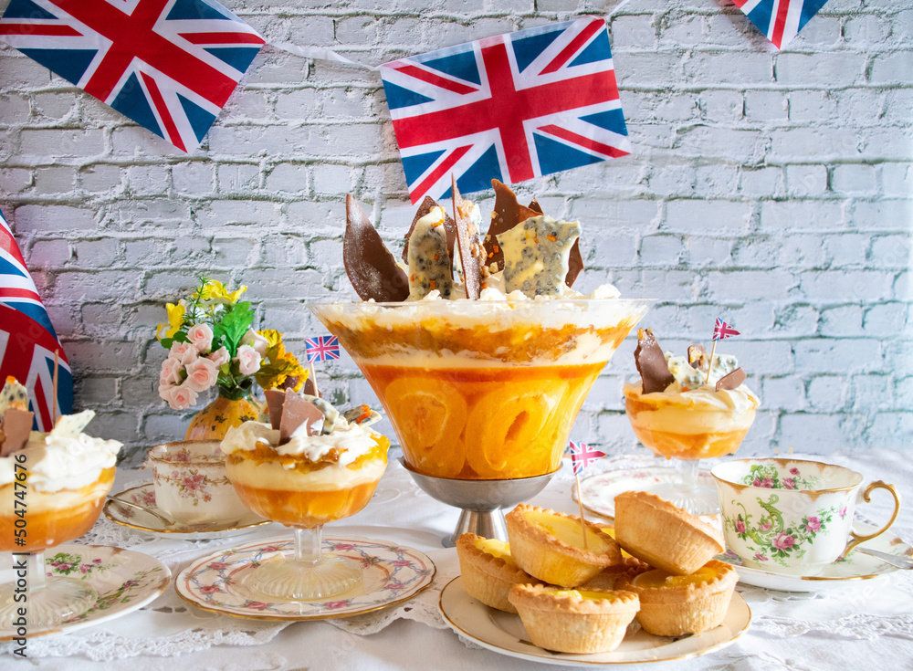 Queen Elizabeth II Platinum Jubilee Pudding /trifle vintage tea party ...