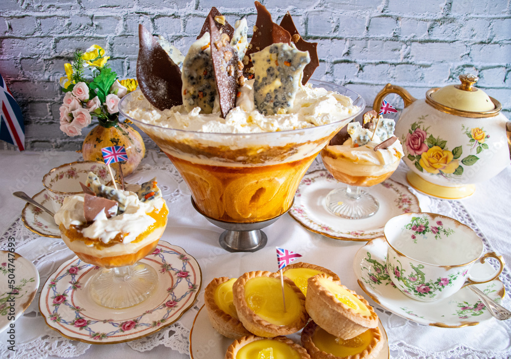 Queen Elizabeth II Platinum Jubilee Pudding /trifle vintage tea party ...