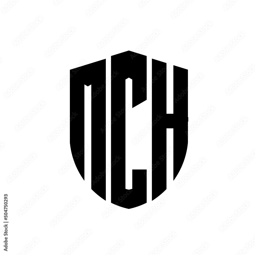 MCH letter logo design. MCH modern letter logo with black background ...