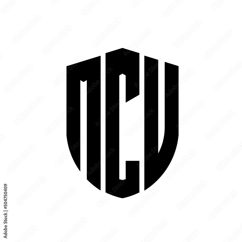 MCV letter logo design. MCV modern letter logo with black background ...