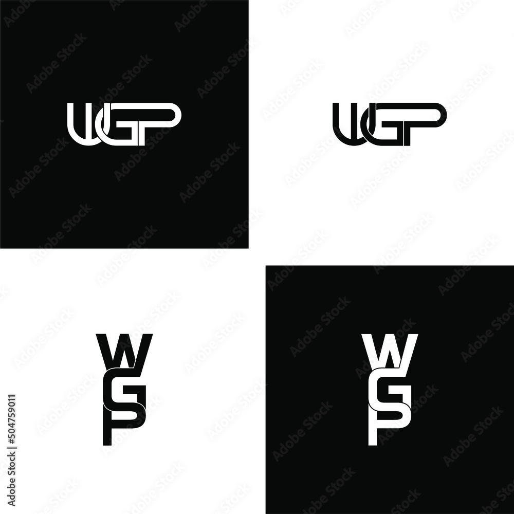 wgp letter original monogram logo design set Stock Vector | Adobe Stock