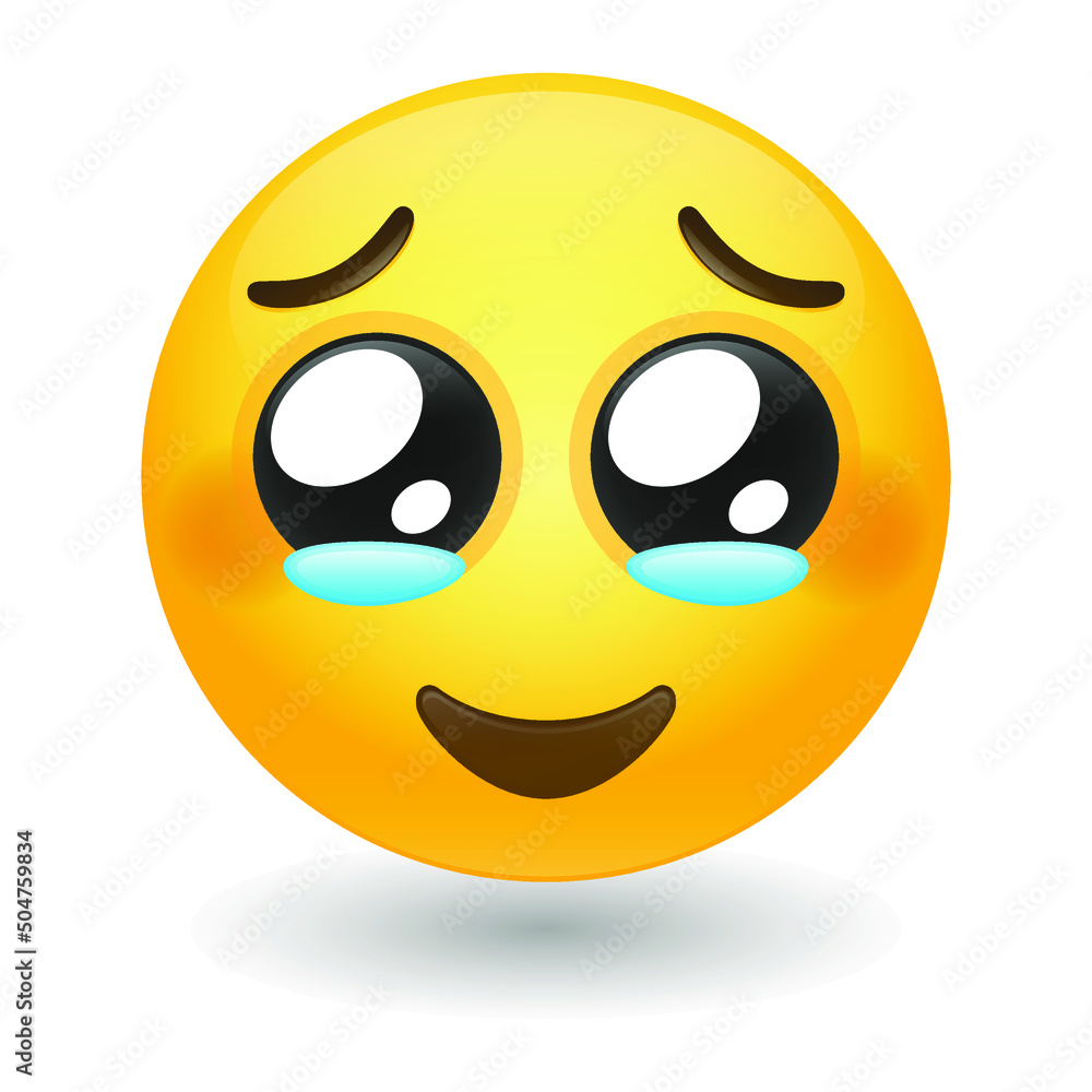 Holding Tears Emoji Icon Illustration Sign. Gratitude Vector Symbol ...