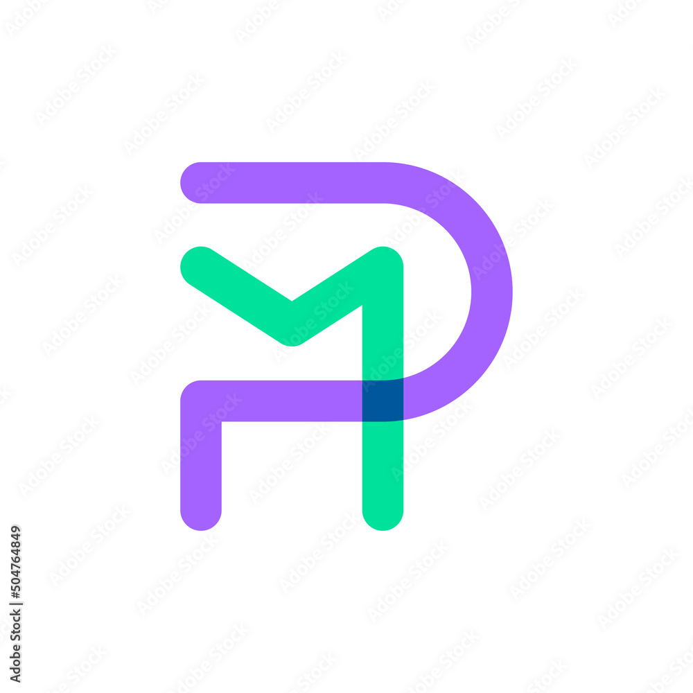 Overlapping letter PM MP logo design Stock Vector | Adobe Stock