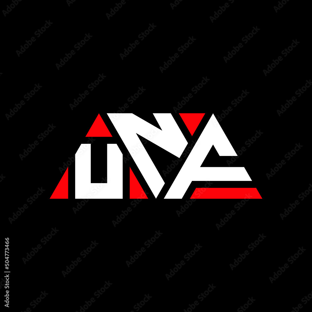 UNF triangle letter logo design with triangle shape. UNF triangle logo ...