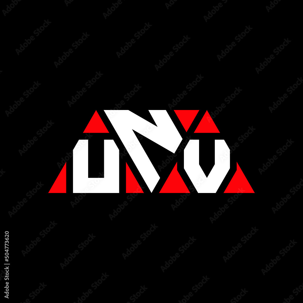 UNV triangle letter logo design with triangle shape. UNV triangle logo ...