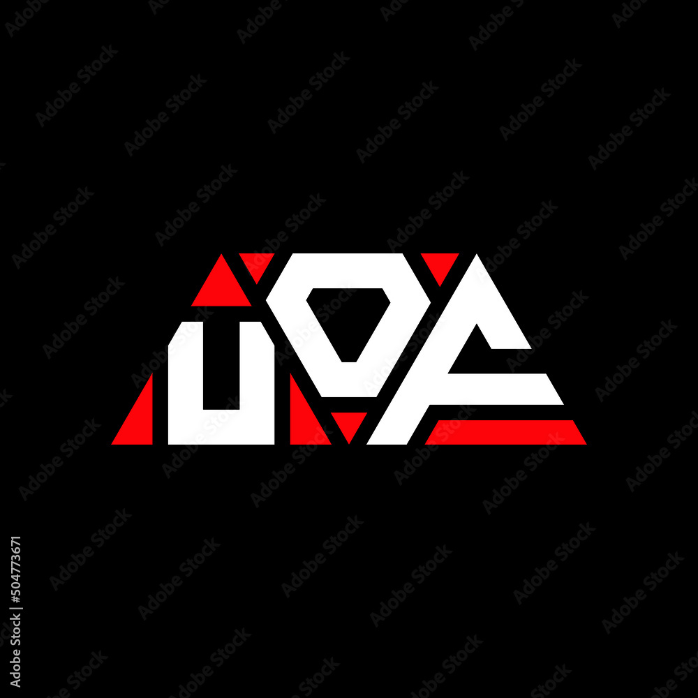 UOF triangle letter logo design with triangle shape. UOF triangle logo ...