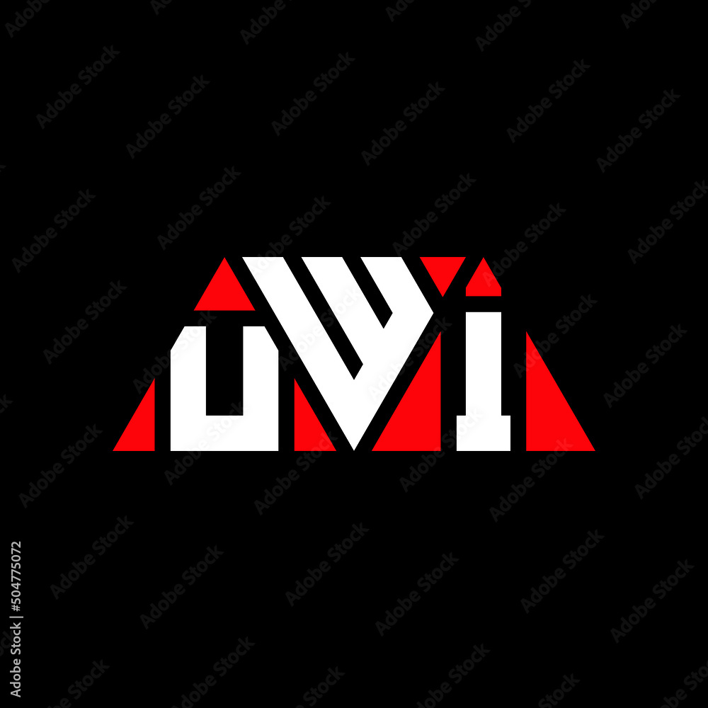 UWI triangle letter logo design with triangle shape. UWI triangle logo ...