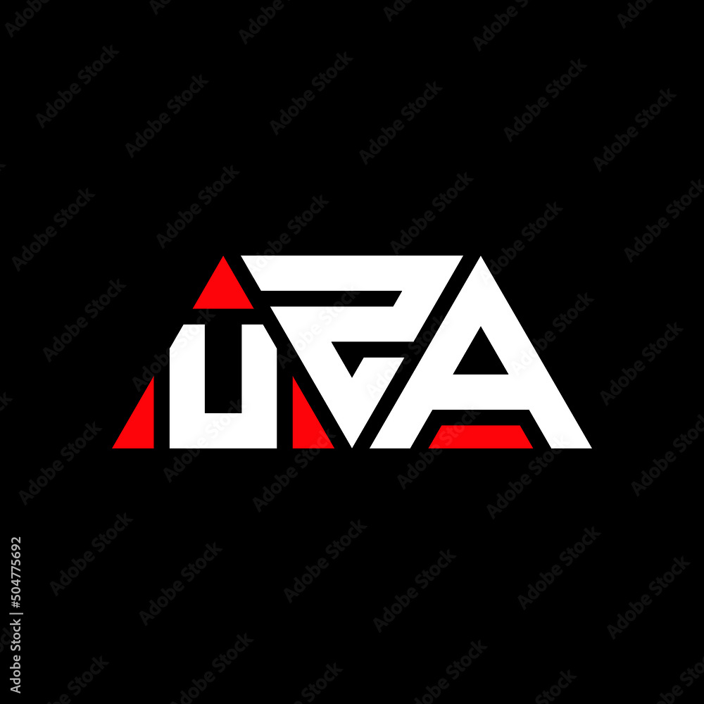 UZA triangle letter logo design with triangle shape. UZA triangle logo ...