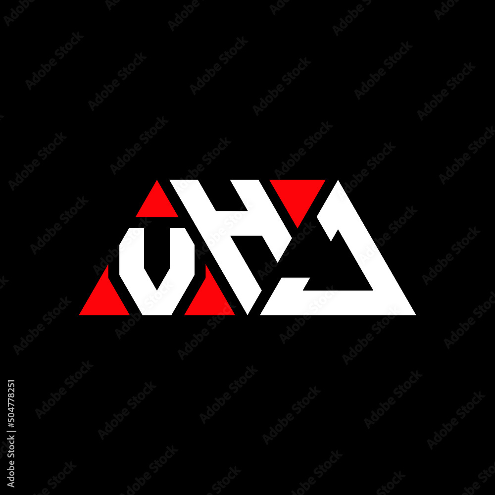 VHJ triangle letter logo design with triangle shape. VHJ triangle logo ...