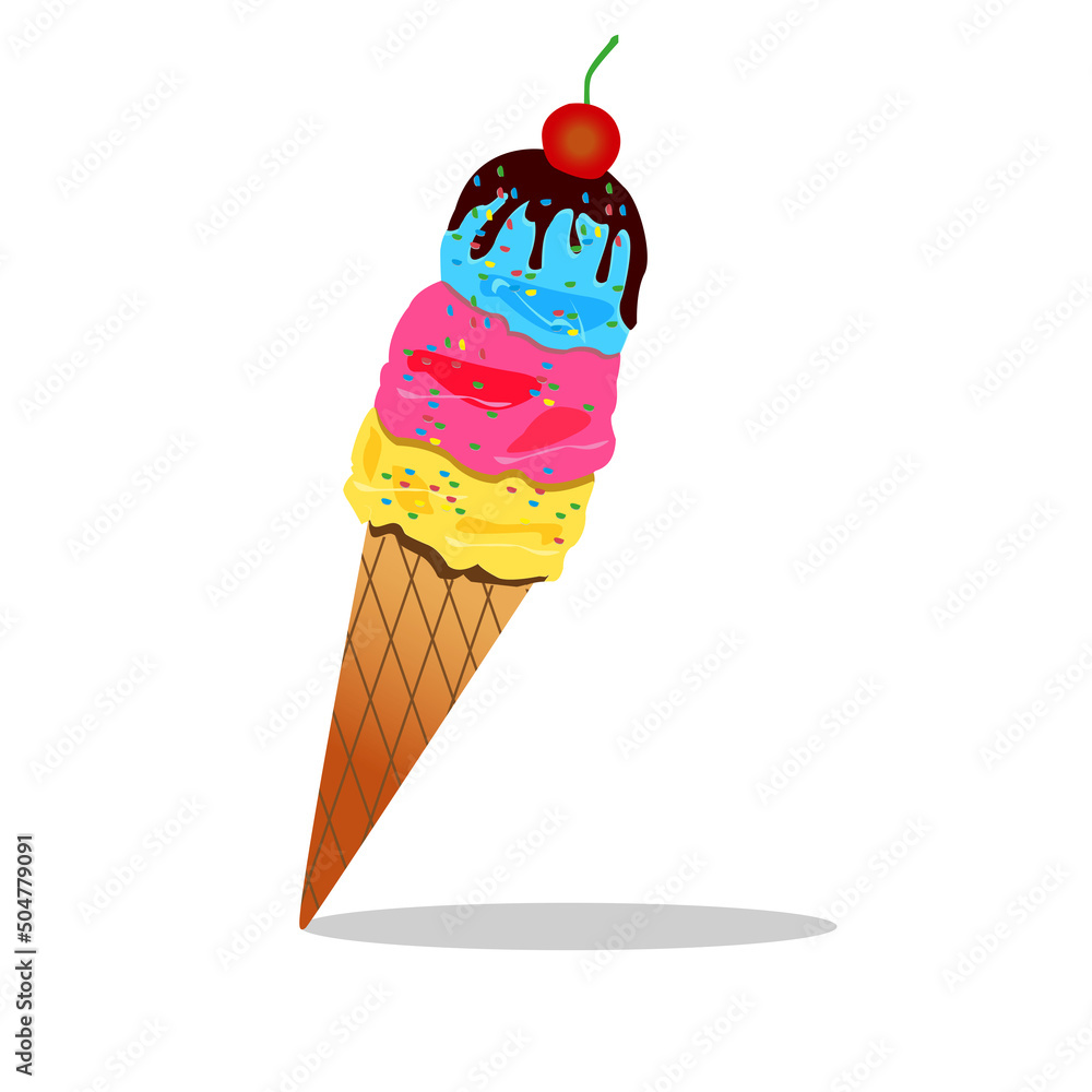 cone vector illustration. Flat design style. vector cone illustration ...