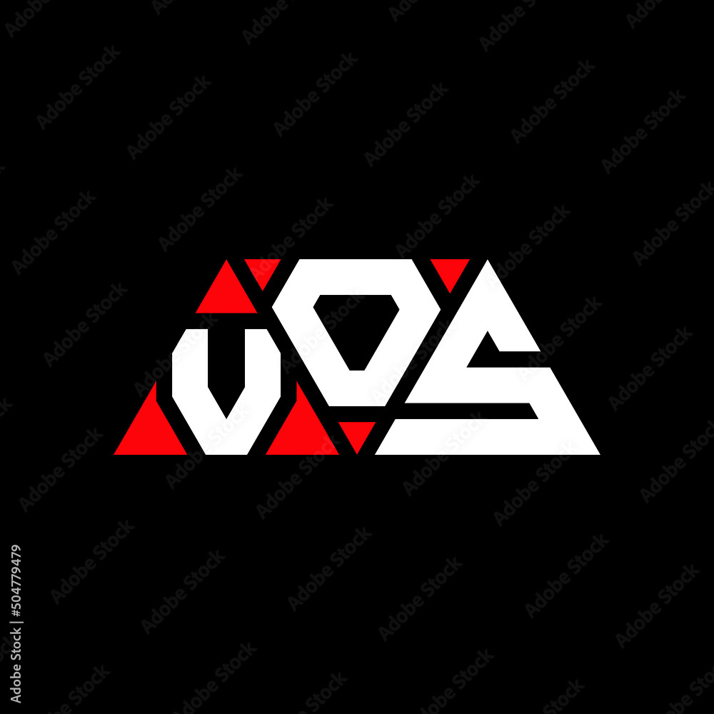 VOS triangle letter logo design with triangle shape. VOS triangle logo ...