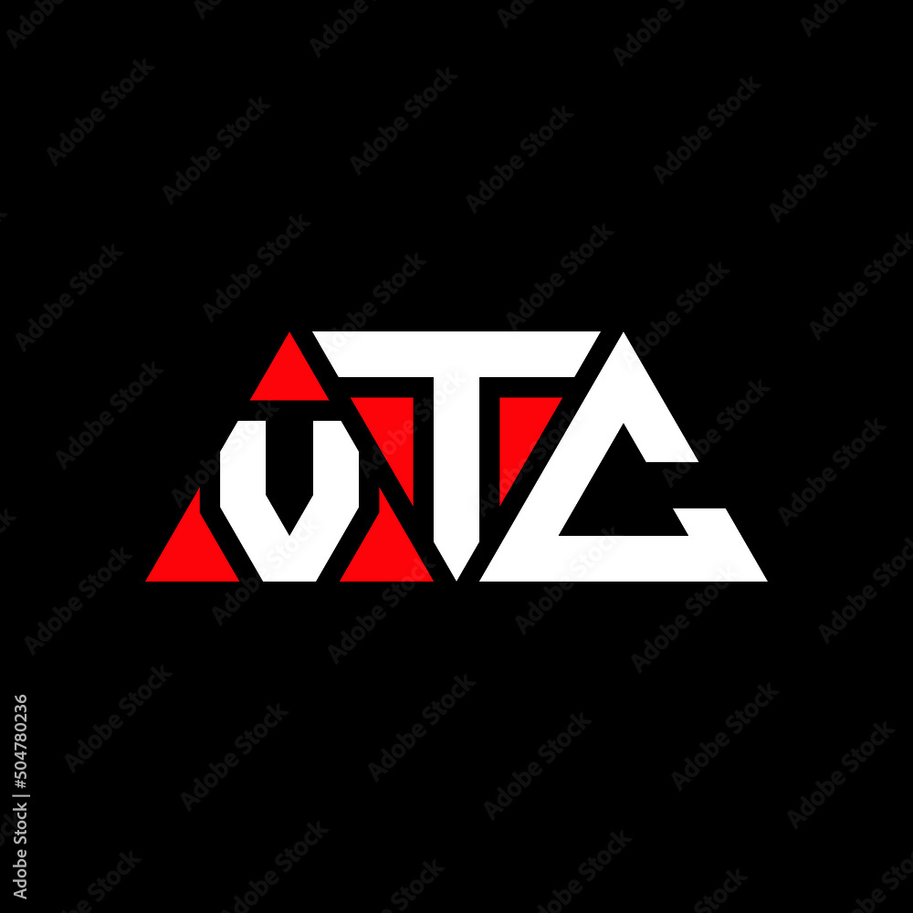 VTC triangle letter logo design with triangle shape. VTC triangle logo ...