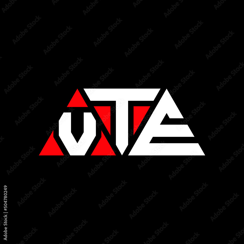 VTE triangle letter logo design with triangle shape. VTE triangle logo ...