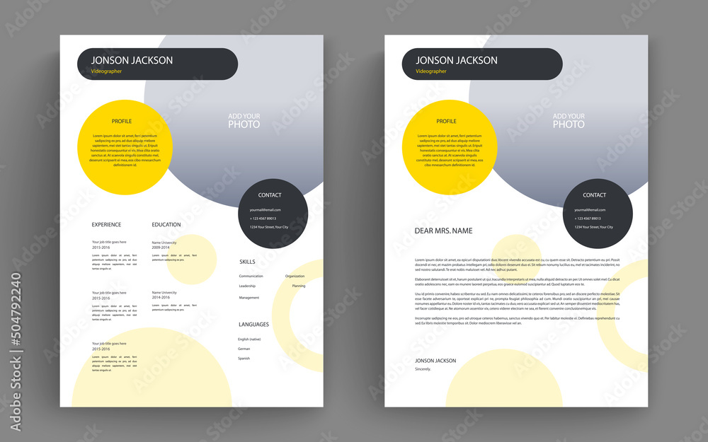 Professional clean modern resume cv and cover letter business layout ...