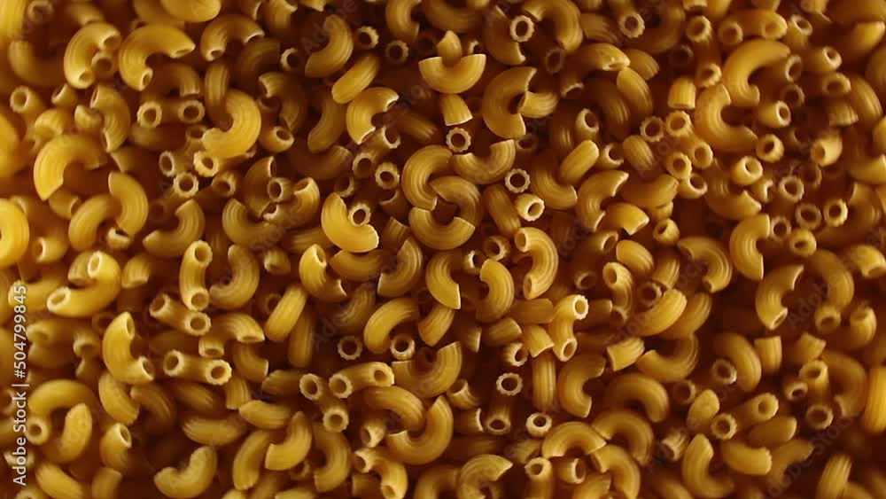 Uncooked Chifferi Rigati Pasta - Top View, Low Key Light. Fat and ...