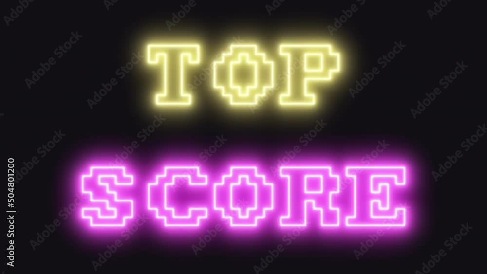 A laser beam creating a flickering neon text message (8 bit line art ...