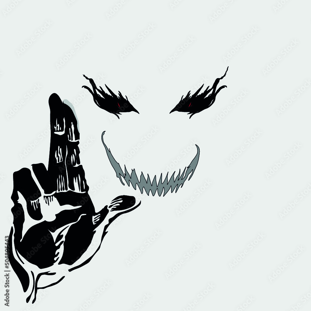 vector image of holy demon possessed, background for clothes, symbol ...