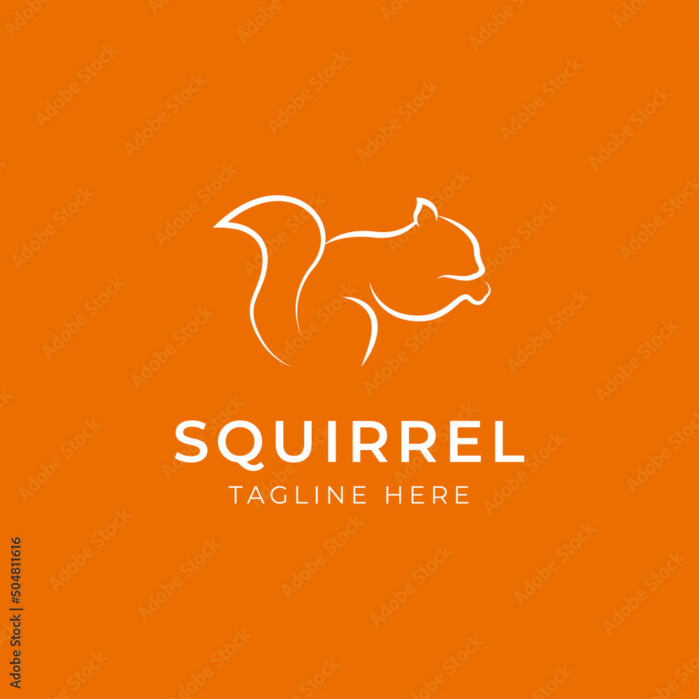 Squirrel logo design template, Vector illustration Stock Vector | Adobe ...