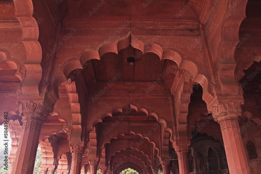 mughal era building inside , unesco world heritage site, red fort ...