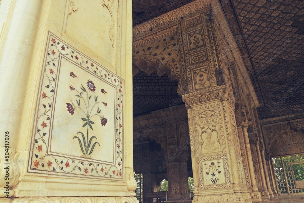 mughal era building inside , unesco world heritage site, red fort ...
