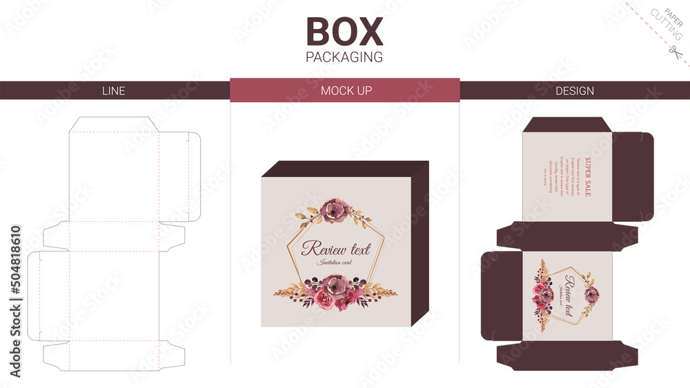 Box Packaging And Mockup Die Cut Template Stock Vector Adobe Stock