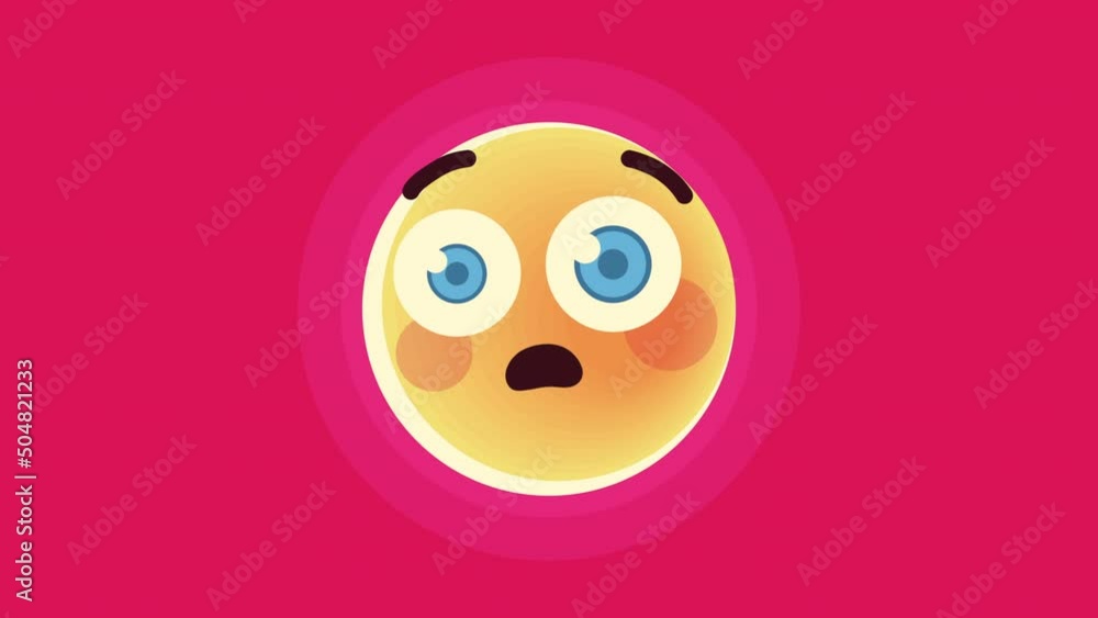 terrified emoticon character animation Stock Video | Adobe Stock