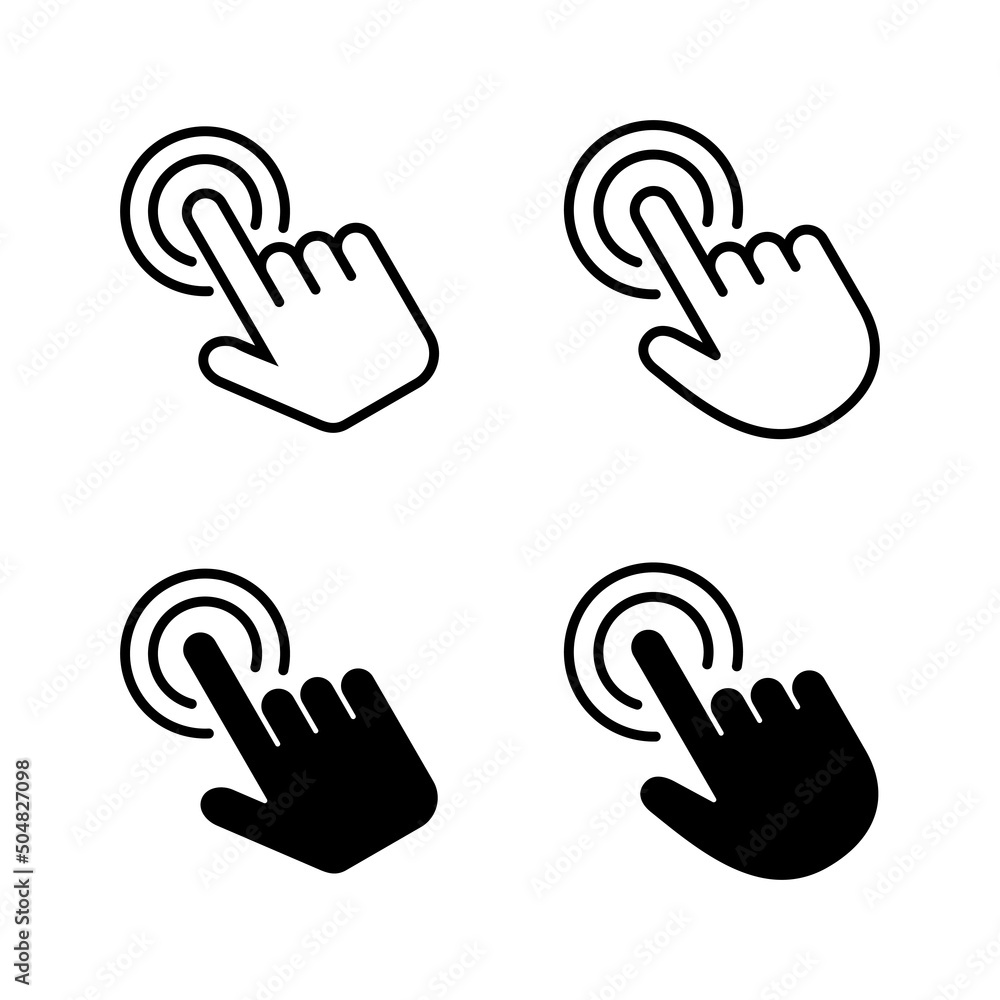Hand click icons vector. pointer sign and symbol. hand cursor icon ...
