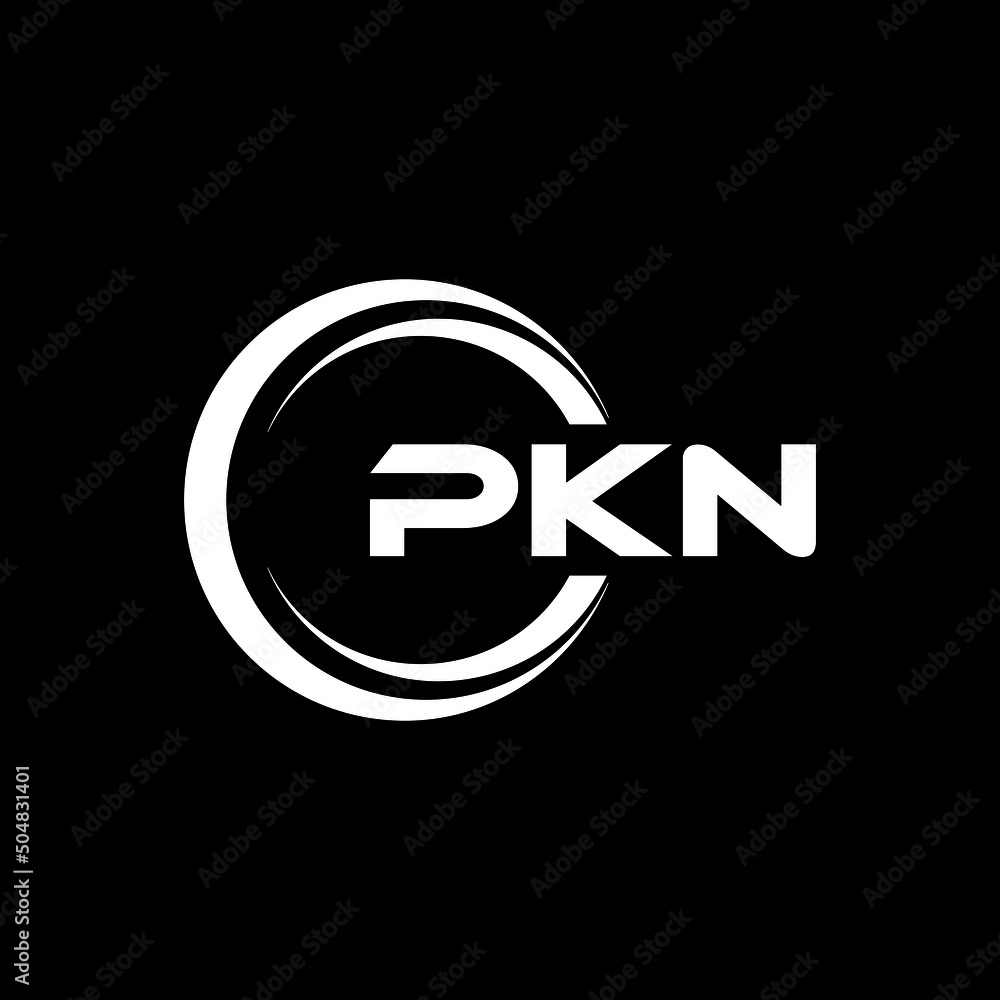 PKN letter logo design with black background in illustrator, vector ...