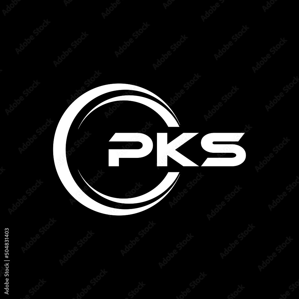 PKS letter logo design with black background in illustrator, vector ...
