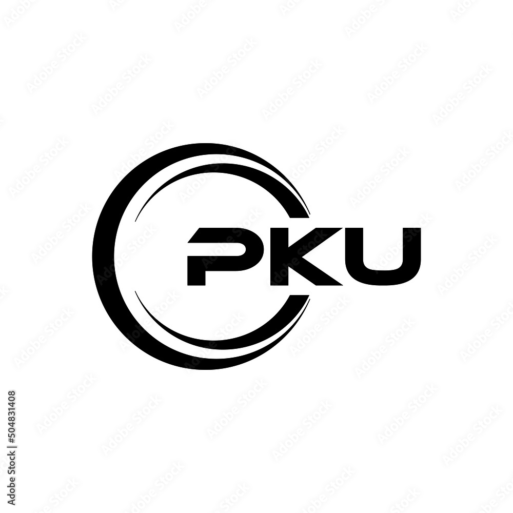 PKU letter logo design with white background in illustrator, vector ...