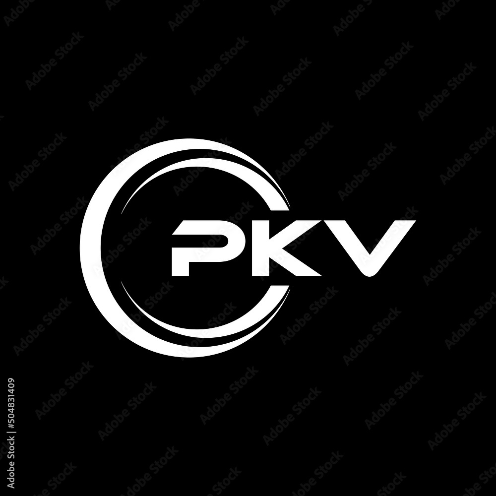 PKV letter logo design with black background in illustrator, vector ...