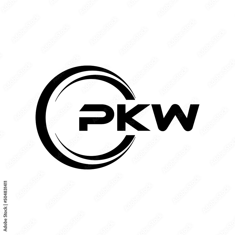 PKW letter logo design with white background in illustrator, vector logo modern alphabet font ...