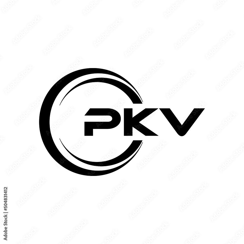 PKV letter logo design with white background in illustrator, vector ...