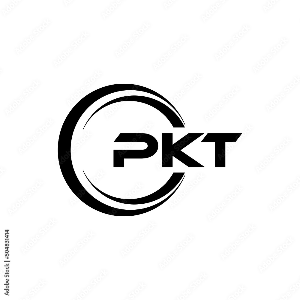 Vetor de PKT letter logo design with white background in illustrator ...