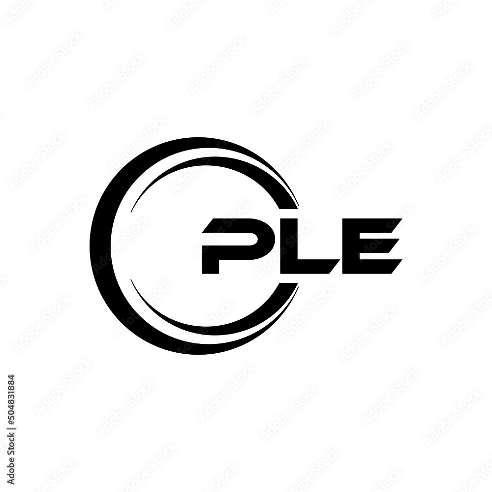 PLE letter logo design with white background in illustrator, vector ...