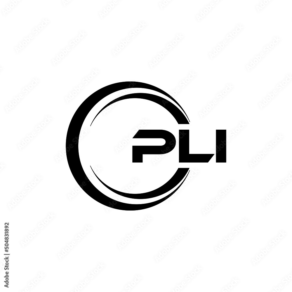 PLI letter logo design with white background in illustrator, vector ...