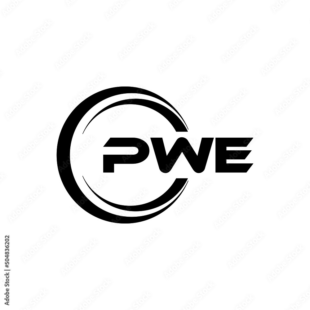 Vecteur Stock PWE letter logo design with white background in ...