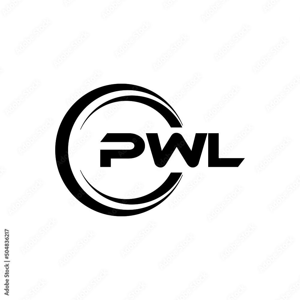 Vecteur Stock PWL letter logo design with white background in ...